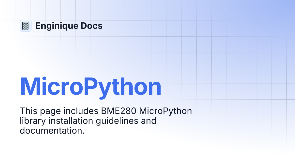MicroPython | Enginique Docs