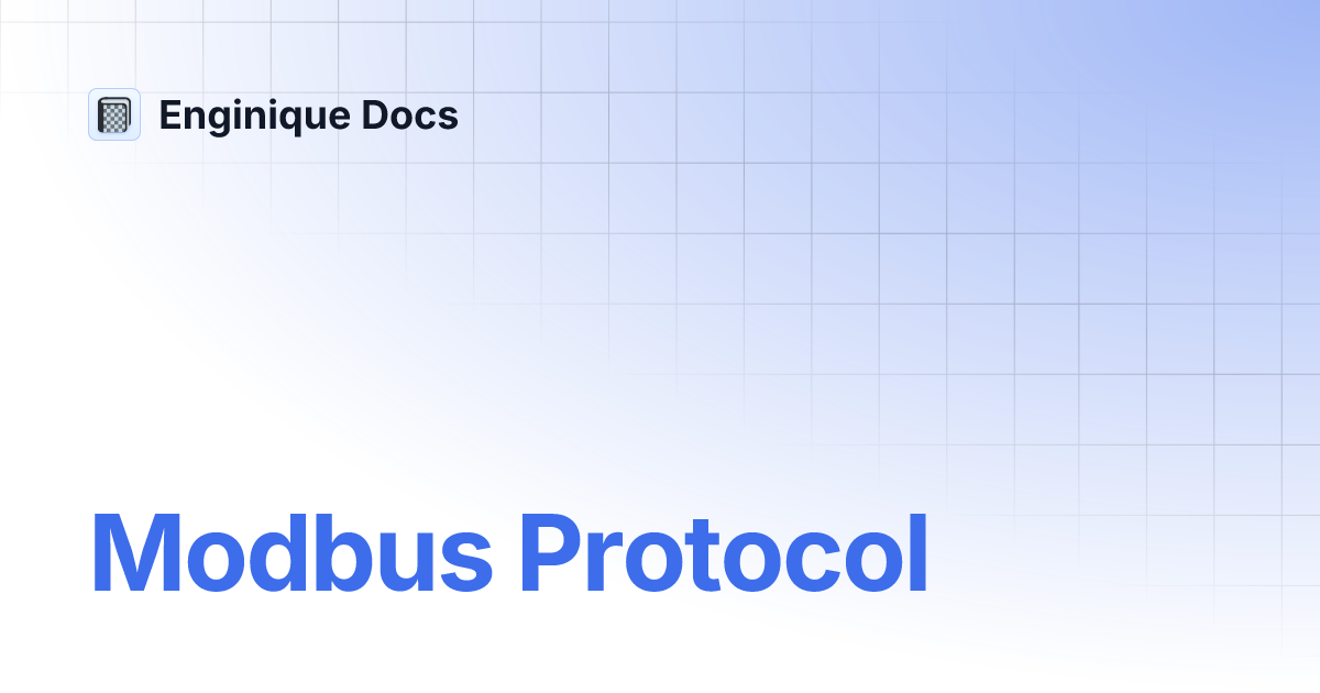 Modbus Protocol | Enginique Docs